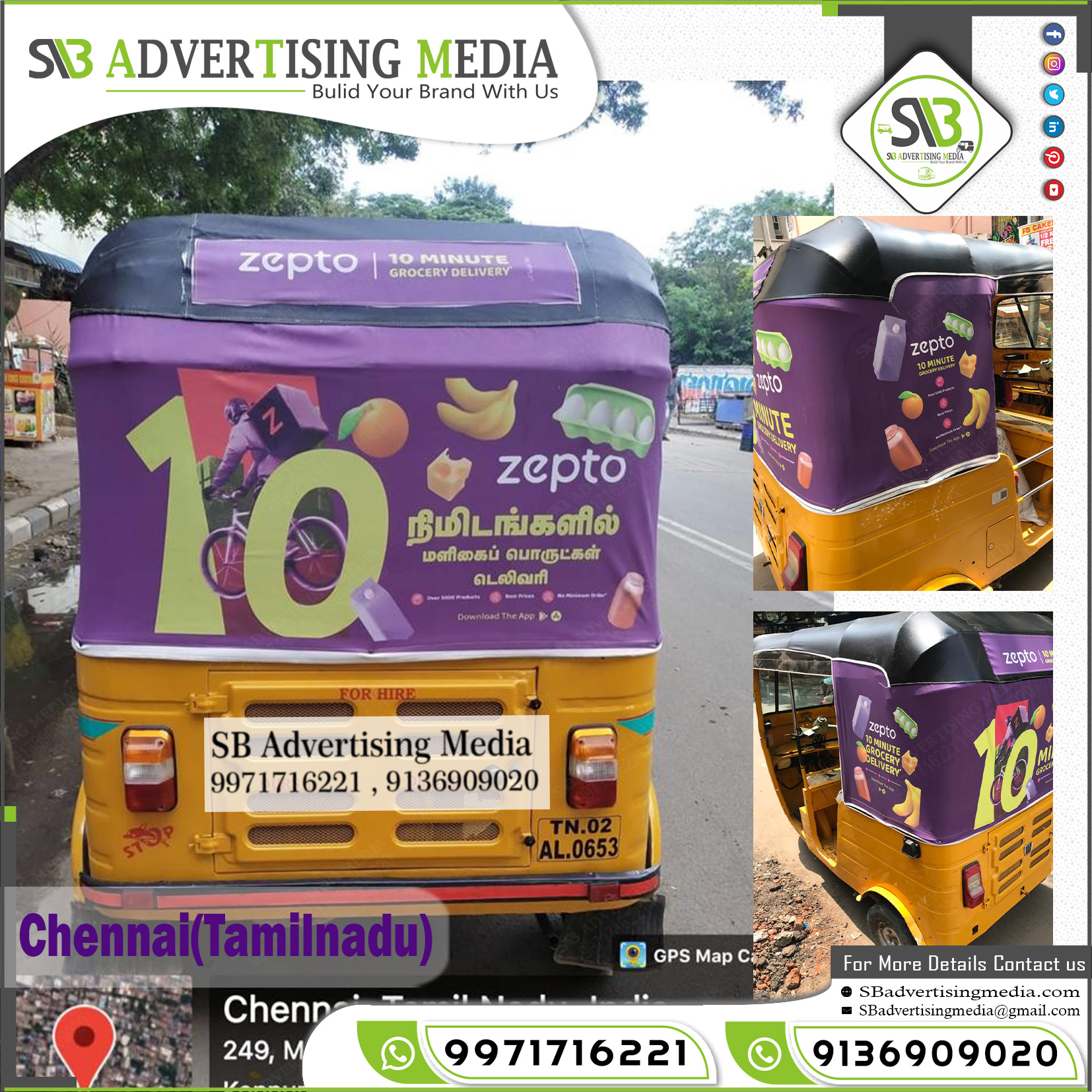 Auto rickshaw advertising services in Chennai (Tamil Nadu)