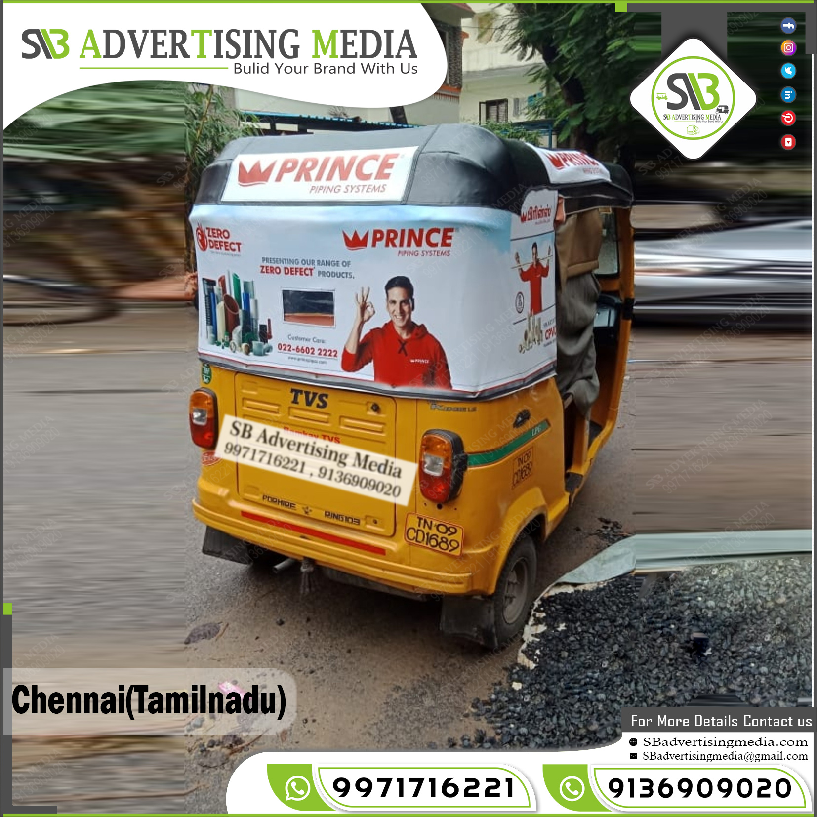 Auto rickshaw advertising services in Chennai (Tamil Nadu)